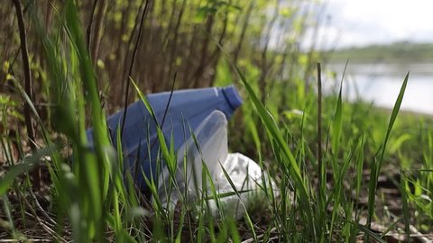 Abandoned Garbage Plastic Glass Waste Nature Stock Footage Video (100% ...