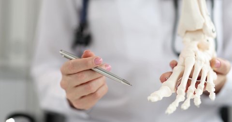 Orthopedic Doctor Looks Skeleton Ankle Foot Stock Footage Video (100% ...