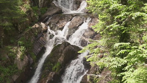 Waterfall Mendelikha Waterfall Park Rosa Khutor Stock Footage Video ...
