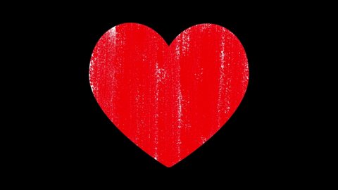 Red Drawn Heart Hatching Drawing Symbol Stock Footage Video (100% ...