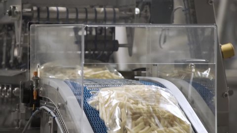 French Fries Food Factoryfrozen Fries Packaged Stock Footage Video (100 ...