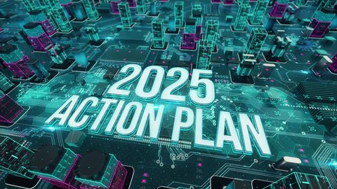 2025 Action Plan Digital Technology Hitech Stock Footage Video (100% ...