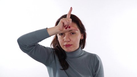 Loser Hand Gesture Female Hand Showing Stock Footage Video (100% ...