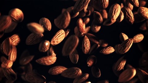 Almonds Rise Fall Down Top View Stock Footage Video (100% Royalty-free ...