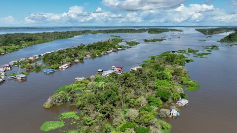 Famous Meeting Waters Tourism Landmark Manaus Stock Footage Video (100% ...
