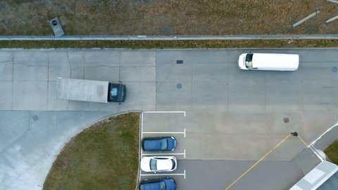 Aerial Top Down View Semitrailer Truck Stock Footage Video (100% ...