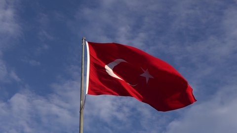 Turkish Turkey Flag Blue Red Symbol Stock Footage Video (100% Royalty ...