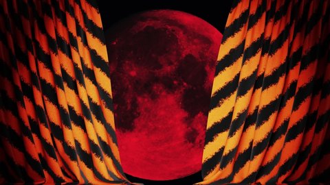 Realistic Animation Evil Red Full Moon Stock Footage Video (100% ...