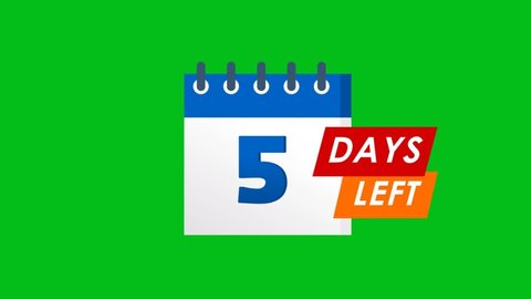 5 Days Left Label On White Stock Footage Video (100% Royalty-free ...