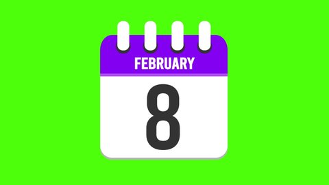 February 8 Calendar Appearing Pages Dropping Stock Footage Video (100% ...