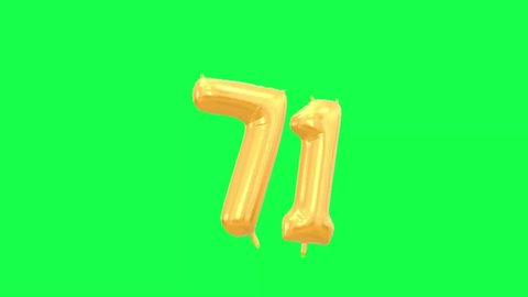 Gold Helium Balloon Number 71 Green Stock Footage Video (100% Royalty ...