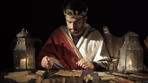 Medieval Emperor Writing Letters the Emperor Stock Footage Video (100% ...