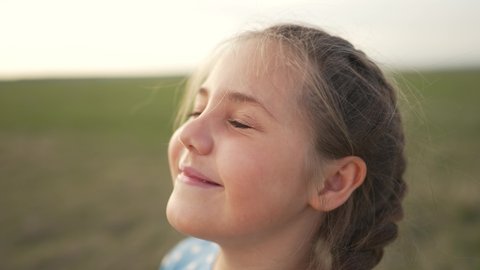 Happy Cute Child Look Sun Sky Stock Footage Video (100% Royalty-free ...
