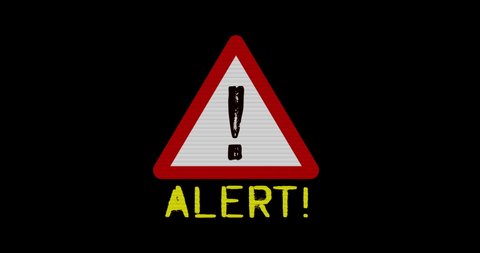 Alert Danger Warning Distorted Glitch Effect Stock Footage Video (100% ...