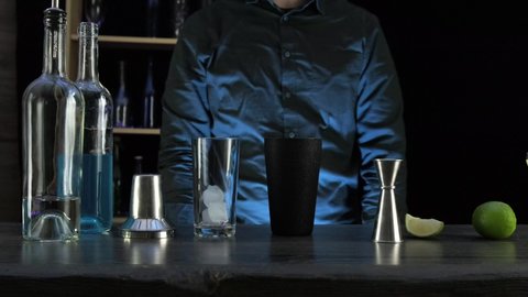 Bartenders Hands Shaking Cocktails On Bar Stock Footage Video (100% ...