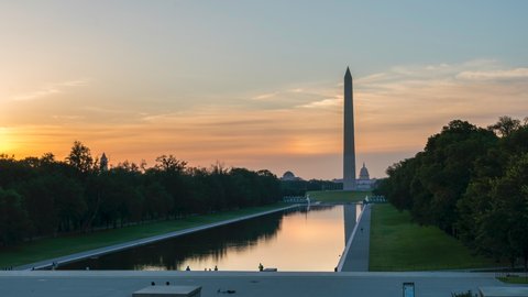 Sunrise Over Washington Monument Stairs Lincoln Stock Footage Video ...