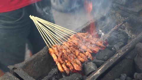 Sate Satay Sometimes Written Satai Food Stock Footage Video (100% ...