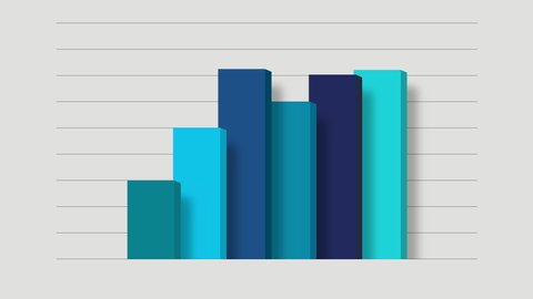 Growing Blue Bar Chart Isolated On Stock Footage Video (100% Royalty ...