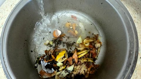 Food Waste Kitchen Sink Leftover Food Stock Footage Video (100% Royalty ...