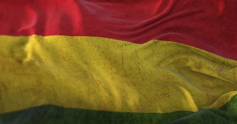 Old Bolivia Flag Waving Wind Loop Stock Footage Video (100% Royalty ...