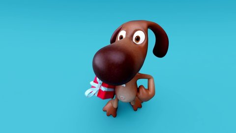 4k Fun 3d Cartoon Animation Dog Stock Footage Video (100% Royalty-free ...