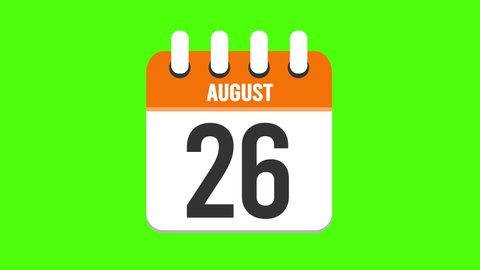 August 26 Calendar Appearing Pages Dropping Stock Footage Video (100% ...