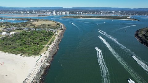 Aerial View Seaway Boats Stock Footage Video (100% Royalty-free ...