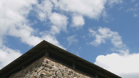 Clouds Moving Behind Watchtower Auschwitz Birkenau Stock Footage Video ...