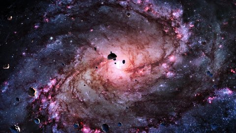 Galaxy Space Flight Exploration Space Rock Stock Footage Video (100% ...