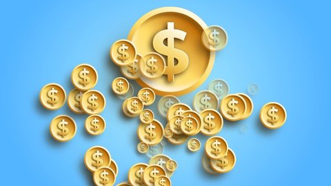 Flat Cartoon Falling Dollar Sign Symbol Stock Footage Video (100% ...