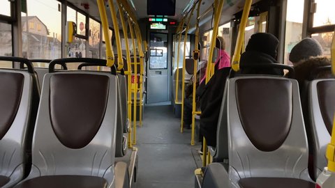 Camera Shoots People Inside City Bus Stock Footage Video (100% Royalty ...