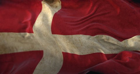 Old Denmark Flag Waving Wind Loop Stock Footage Video (100% Royalty ...
