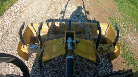 Box Scrapper Leveling On New Graveled Stock Footage Video (100% Royalty ...