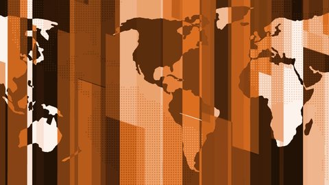 Brown Color World Map Technology Animated Stock Footage Video (100% ...