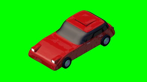 Cartoon Car Green Screen 3d Animation Stock Footage Video (100% Royalty ...