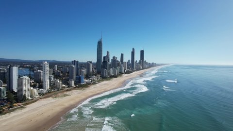 Aerial View Gold Coast High Rise Stock Footage Video (100% Royalty-free ...