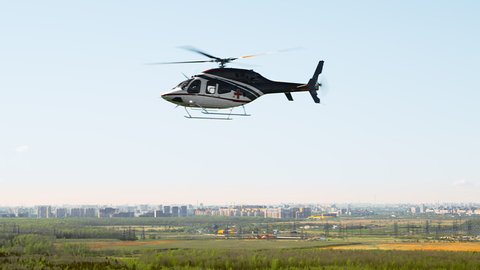 White Medical Helicopter Red Cross Flying Stock Footage Video (100% ...