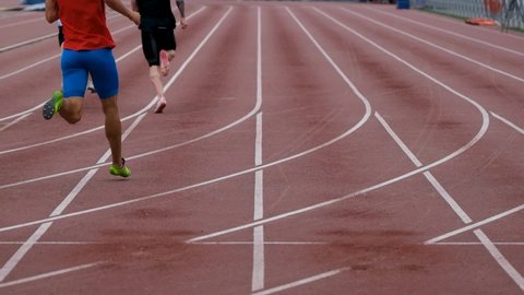 Athlete Runner Injured During Sprint Race Stock Footage Video (100% ...