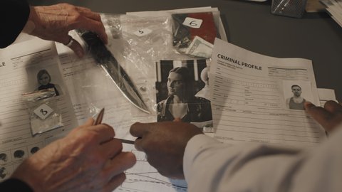 Over Shoulder Two Cropped Detectives Standing Stock Footage Video (100% ...