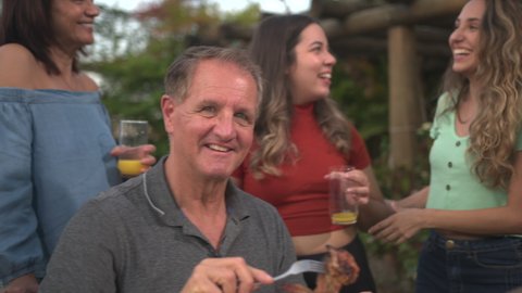 Person Showing Piece Meat Camera During Stock Footage Video (100% ...