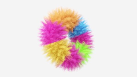 Fluffy Colored Ring On White Background Stock Footage Video (100% ...