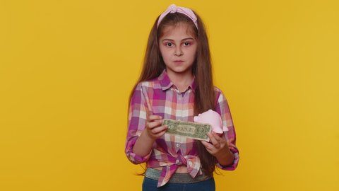 Poor Young Preteen Child Girl Kid Stock Footage Video (100% Royalty ...