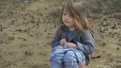 Little Girl Sits On Potty Park Stock Footage Video (100% Royalty-free ...
