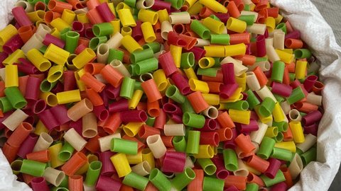 Colorful Ready Fry Pipe Shaped Snacks Stock Footage Video (100% Royalty ...