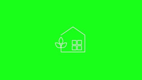 Green Screen House Logo Animation Graphics Stock Footage Video (100% ...