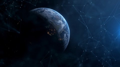 Night Time Over Planet Earth Abstract Stock Footage Video (100% Royalty ...