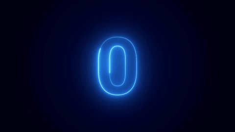 Animation Neon Light Blue Color Number Stock Footage Video (100% ...