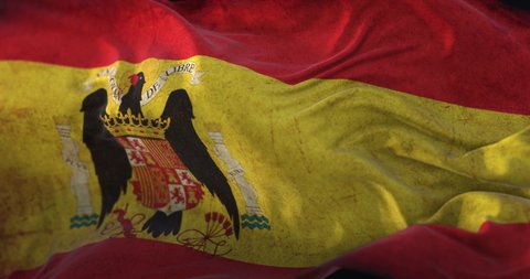 Antique Spanish Flag Franco Francoist Loop Stock Footage Video (100% ...