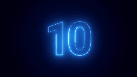 Animation Neon Light Blue Color Number Stock Footage Video (100% ...