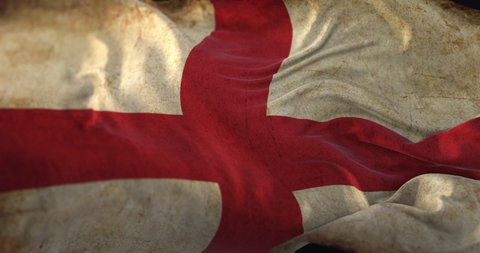 Old English Flag Waving Wind Loop Stock Footage Video (100% Royalty ...